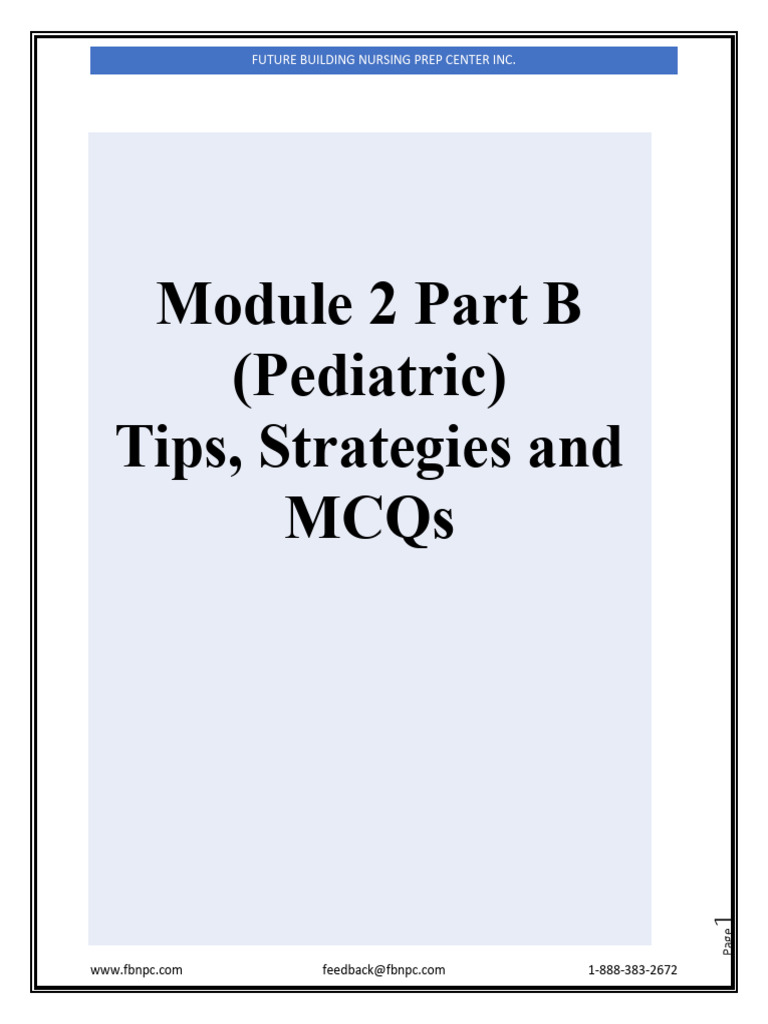 Module 2 Part B Pediatrics NCLEX | PDF | Infants | Nursing Module 2 Part B Pediatrics NCLEX | PDF | Infants | Nursing