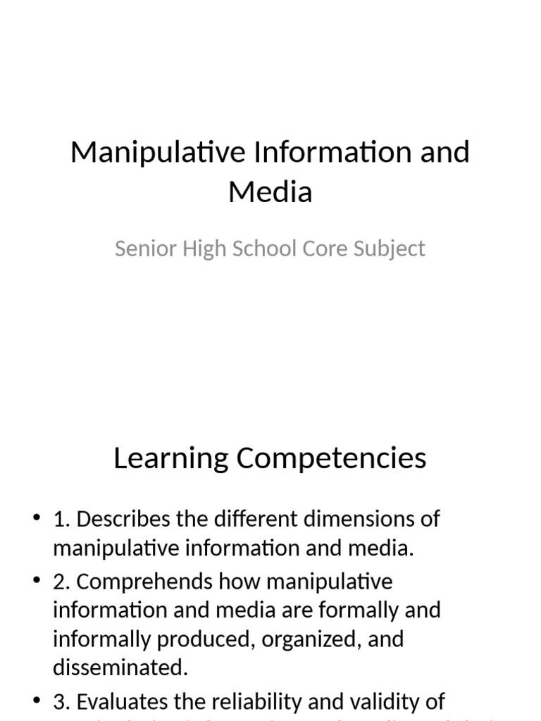 Manipulative Media Learning Guide | PDF