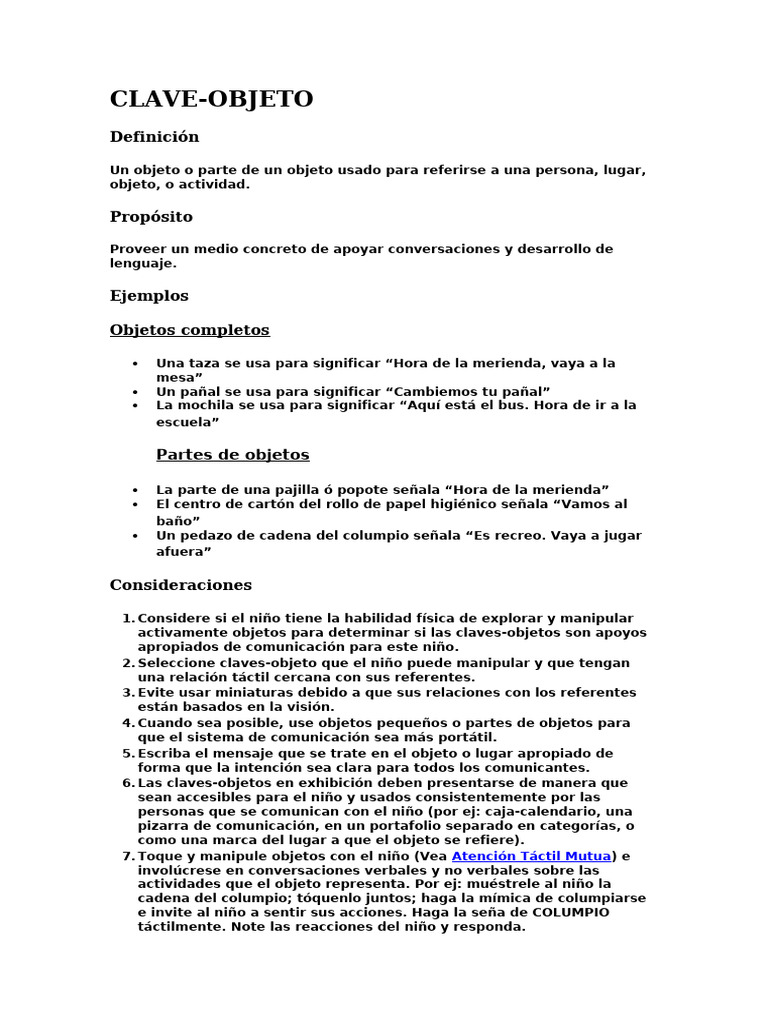 Claves-Objeto: Comunicación Táctil Efectiva | PDF | Comunicación