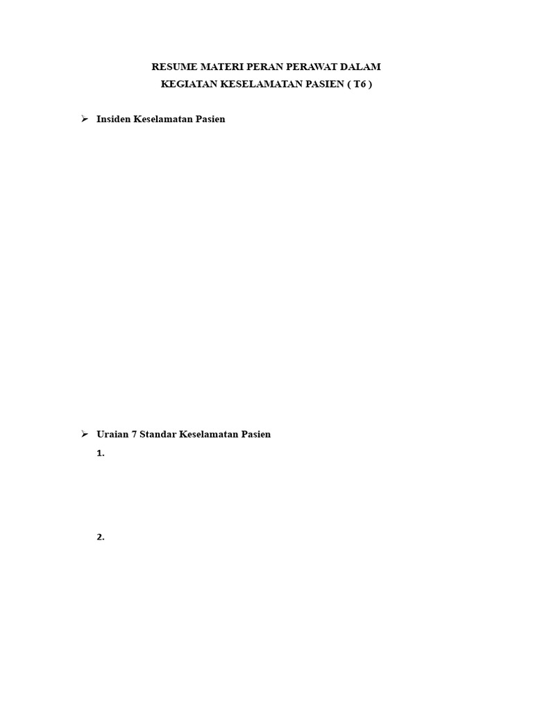 Resume Materi Peran Perawat t6 | PDF