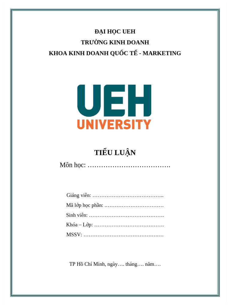 545238948 Bia Tiểu Luận Ueh Logo Mới | PDF
