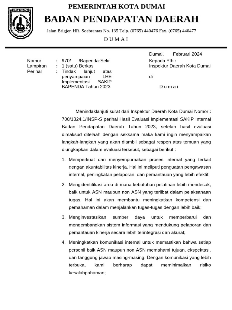 Jawaban LHE Bapenda 2023 | PDF