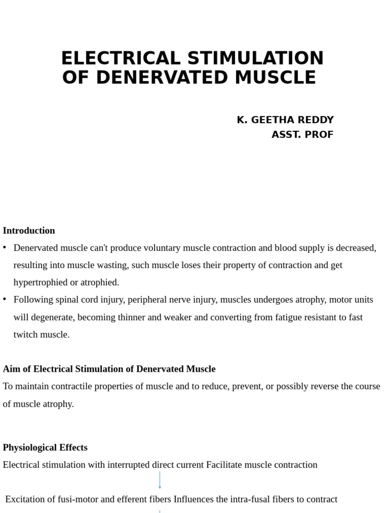 Electrical Stimulation of Denervated Muscle | PDF