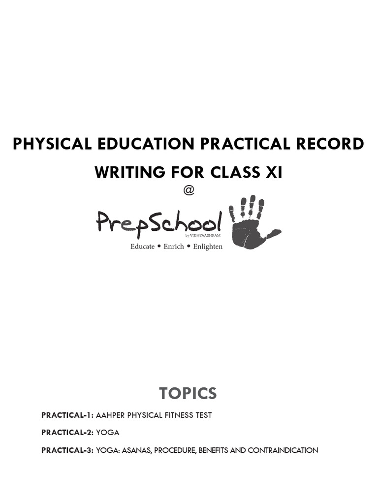 PE - Practical Record Writing - Class XI-2024 | PDF | Asana | Abdomen