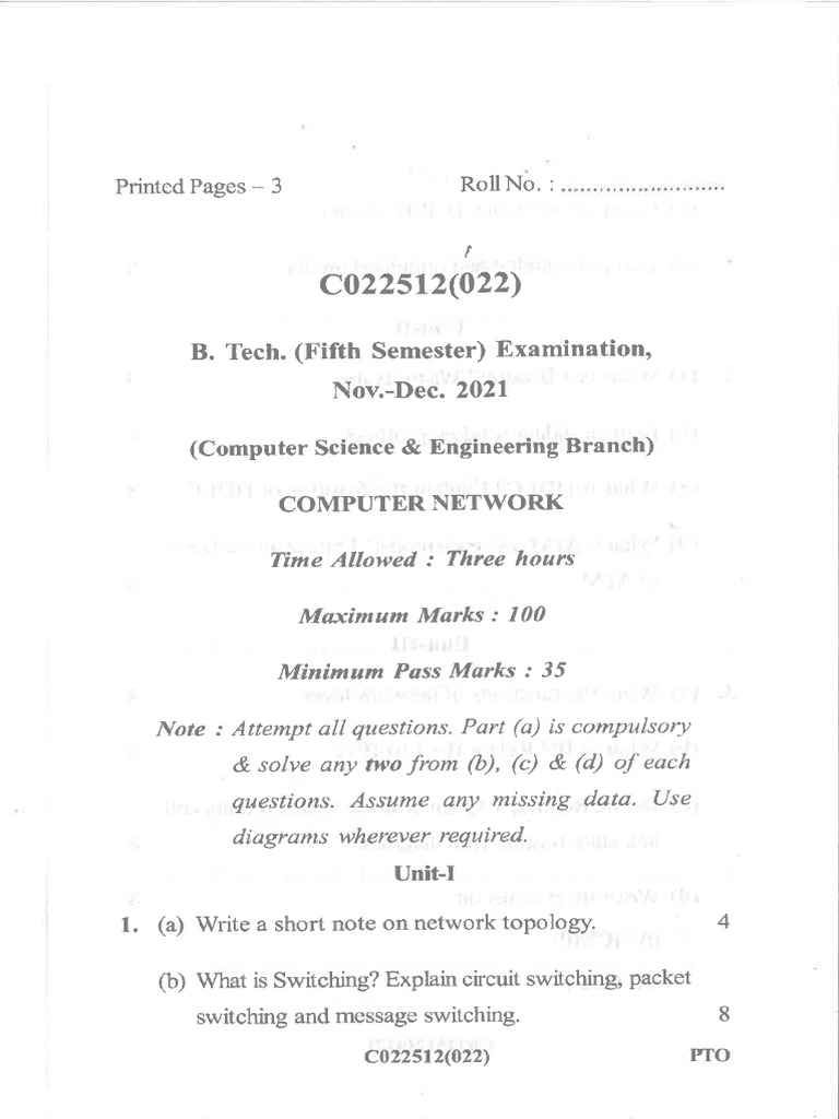 2021-Nov-Dec-Computer Network (AICTE) | PDF