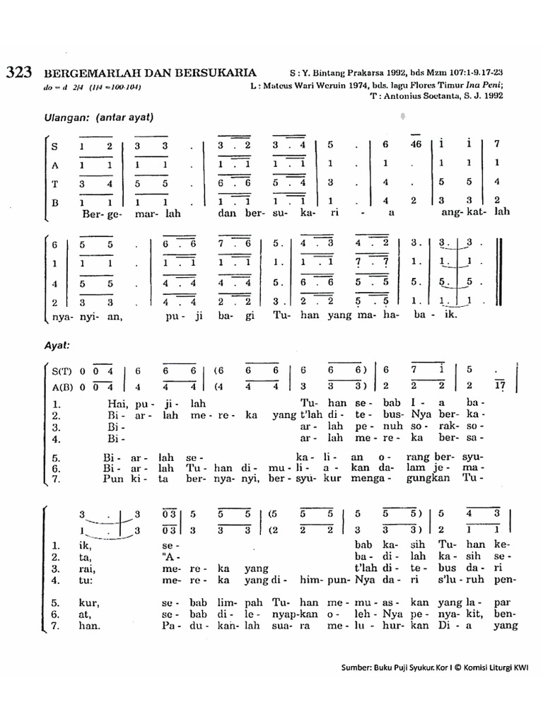 PS 323 (Bergemarlah Dan Bersukacita) | PDF