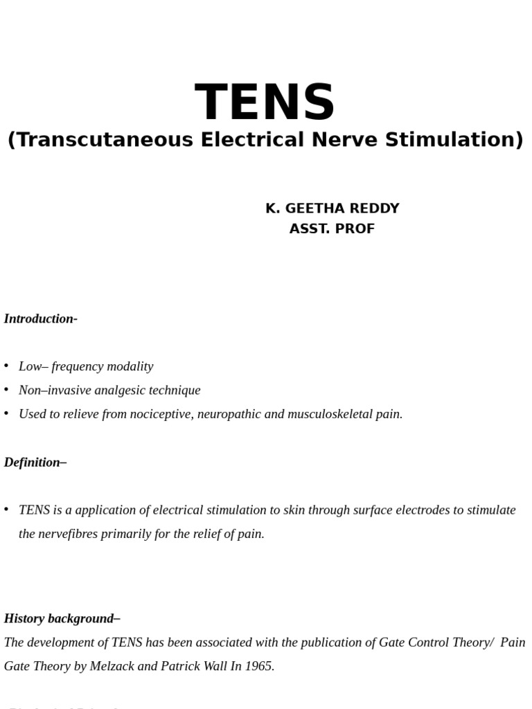 TENS | PDF | Pain | Pain Management