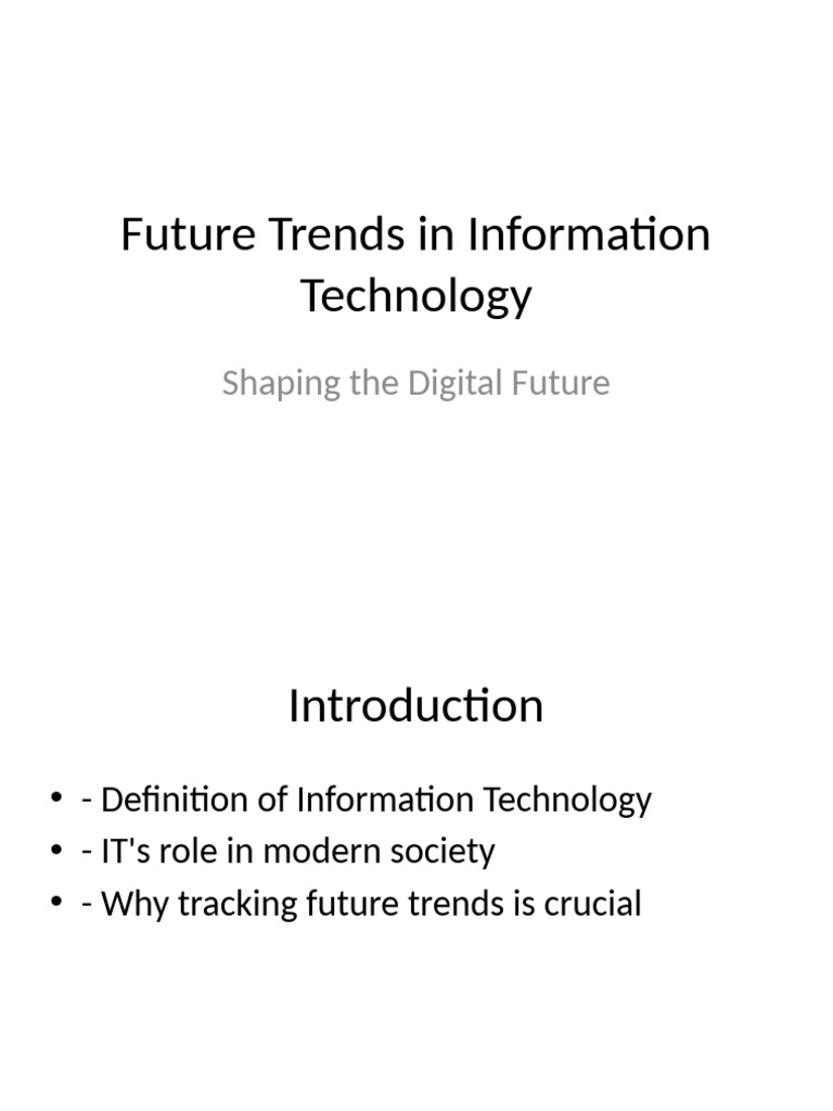 Future IT Trends and Innovations | PDF