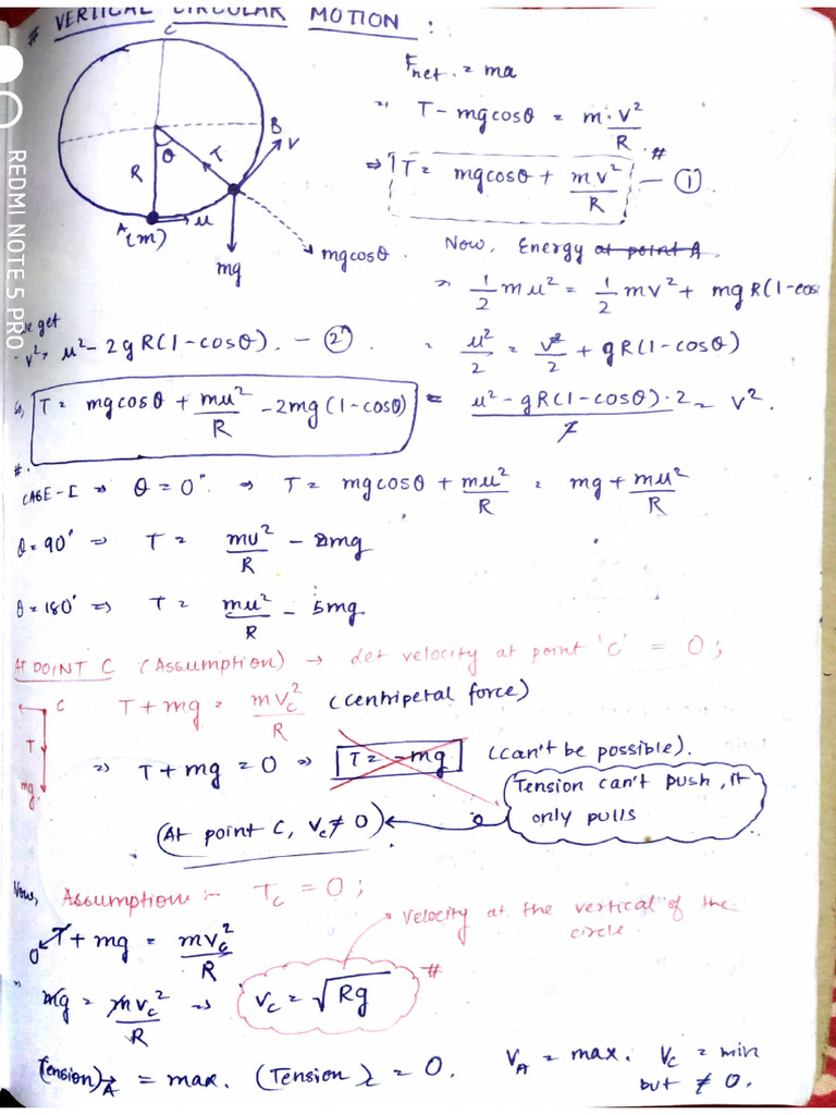 Vertical Circular Motion - 152 | PDF