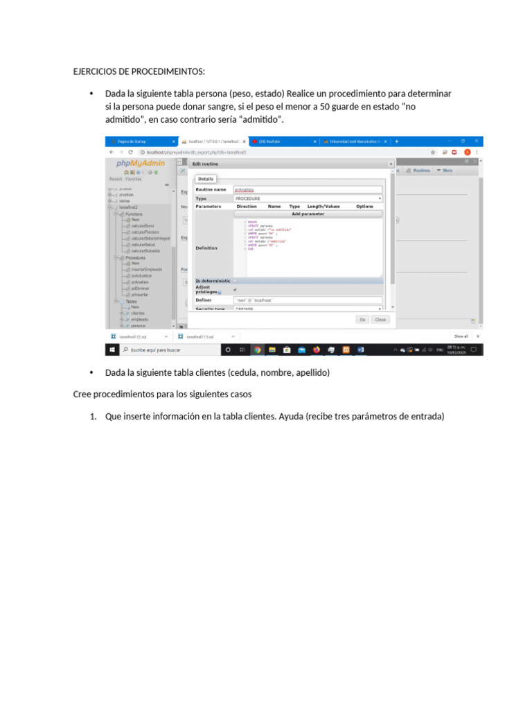 Procedimientos y Funciones SQL | PDF