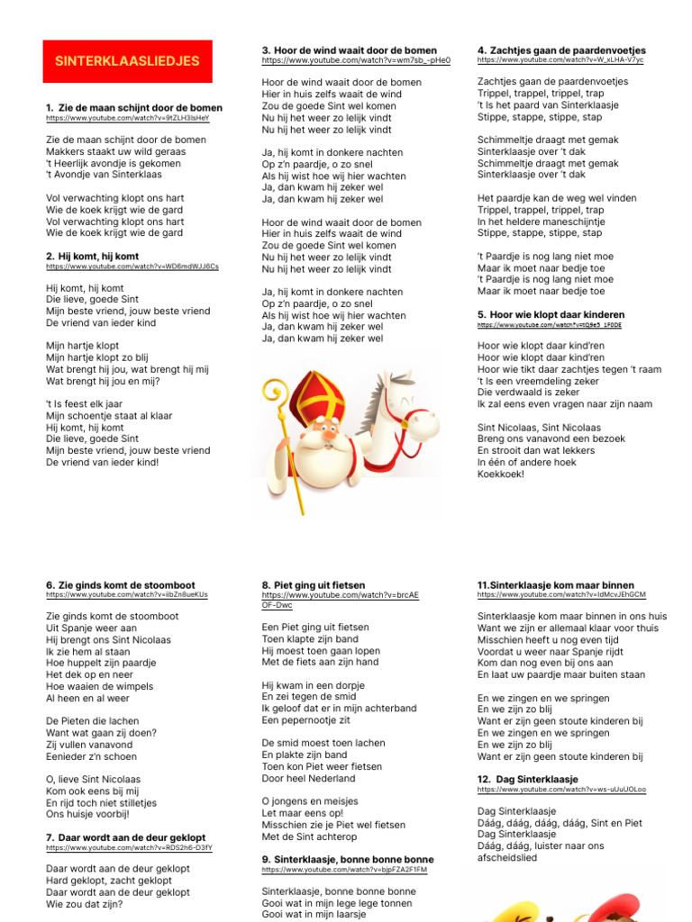 Sinterklaasliedjes 2024 | PDF