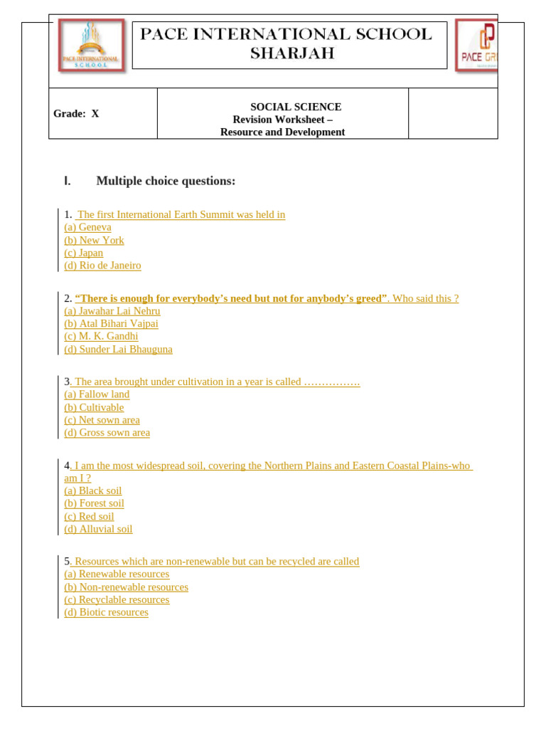 Gr. 10th Resources & Development | PDF | Soil | Landscape