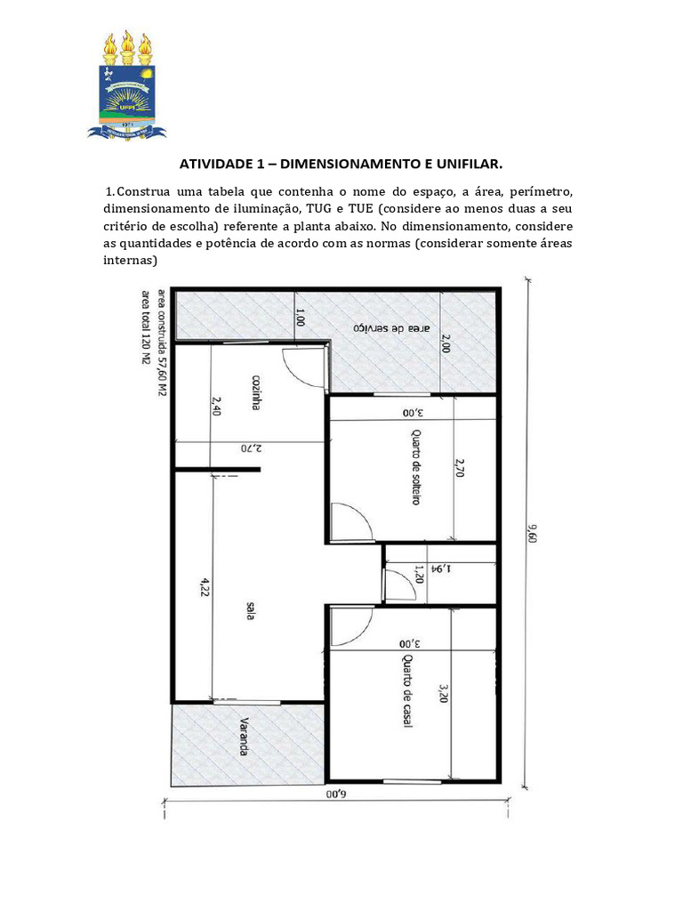 Atividade 1 - Ie - Dimensionamento e Unifilar | PDF