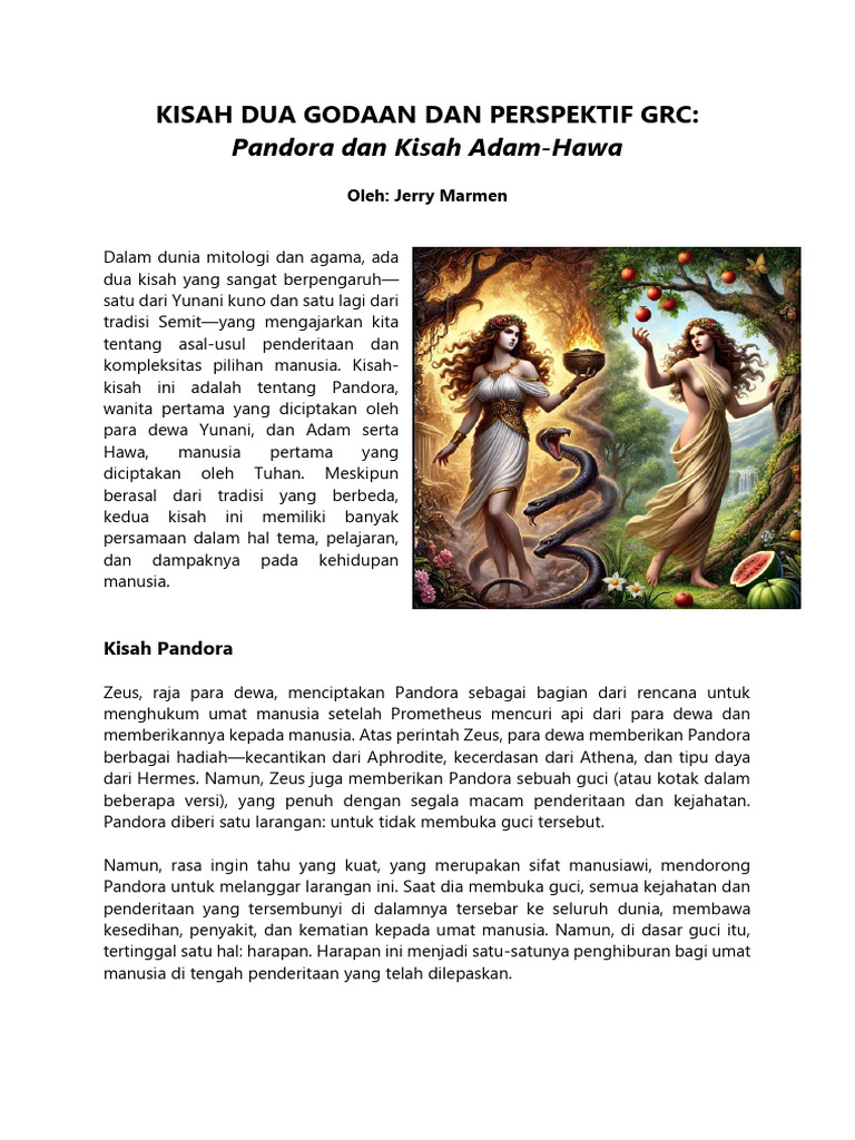 Kisah Dua Godaan Dan Perspektif GRC - Jerry Marmen - Version 1.0 | PDF