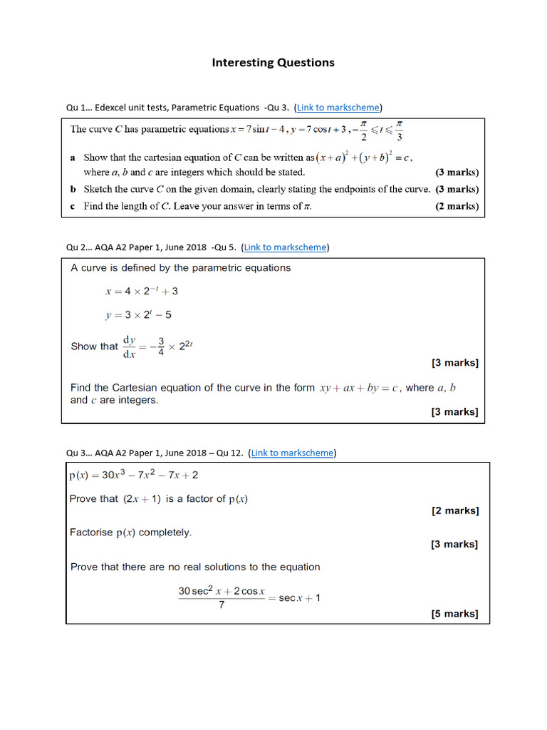 A-Level Maths Exam Questions | PDF | Vocational Education | Student ...