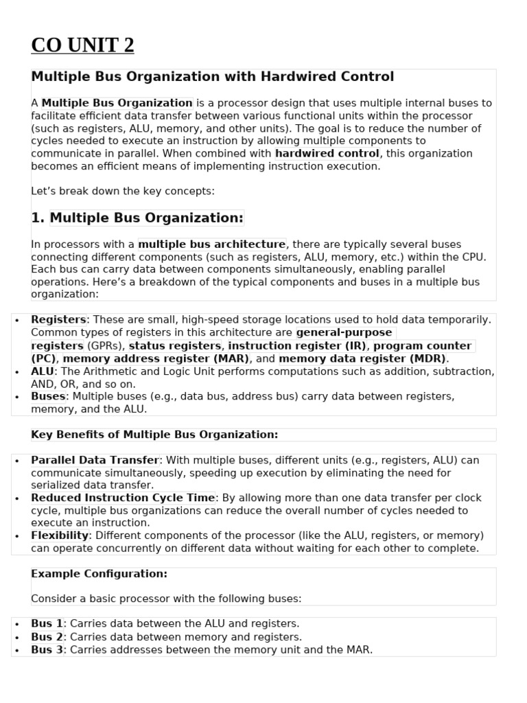 Multiple Bus Organization & Hardwired Control | PDF | Cpu Cache ...