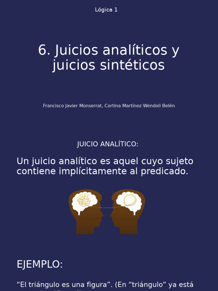 El Juicio 6. Juicio Analitico y Sintetico | PDF | Asunto (gramática ...