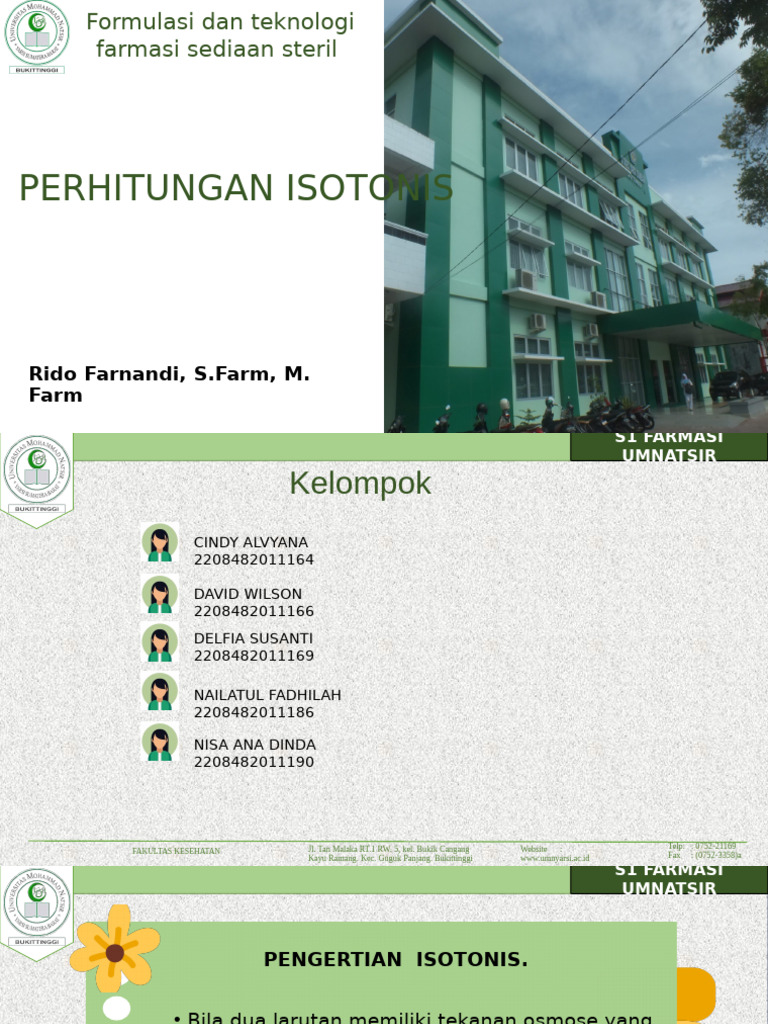 Perhitungan Isotonis Farmasi | PDF