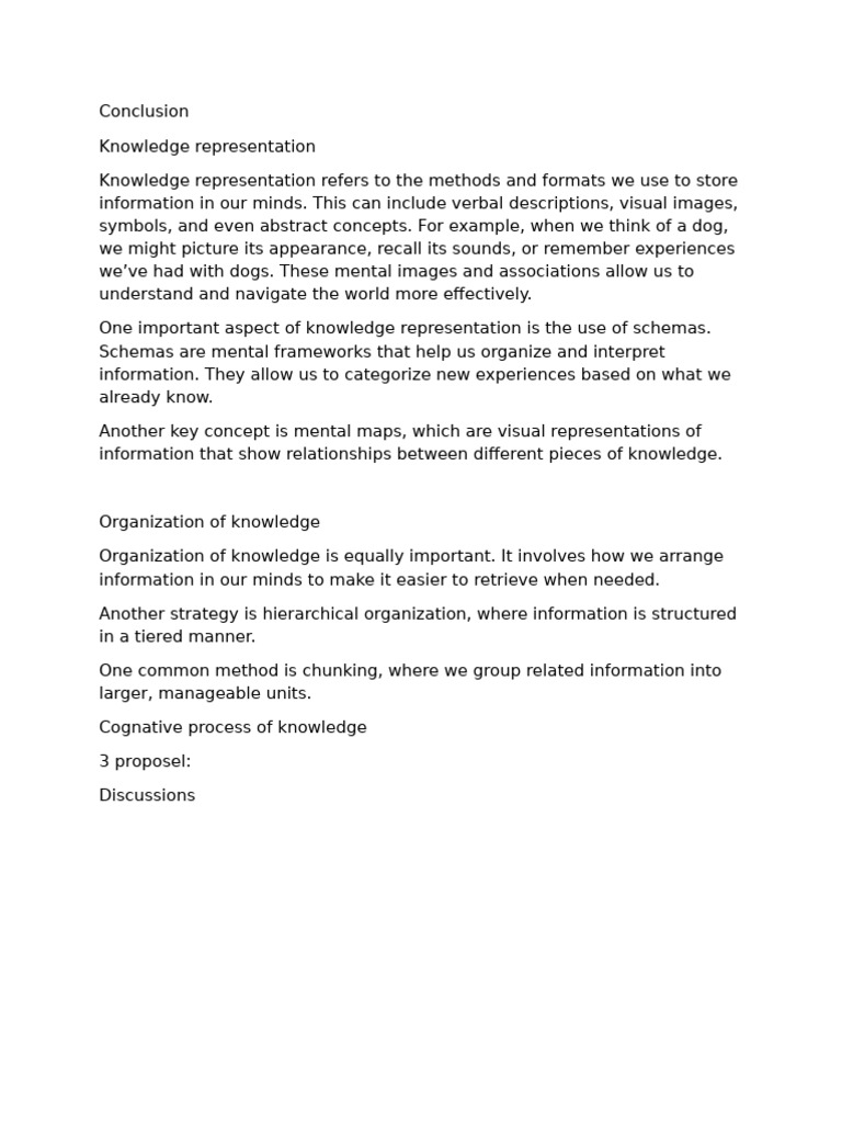 Knowledge Representation and Organization | PDF