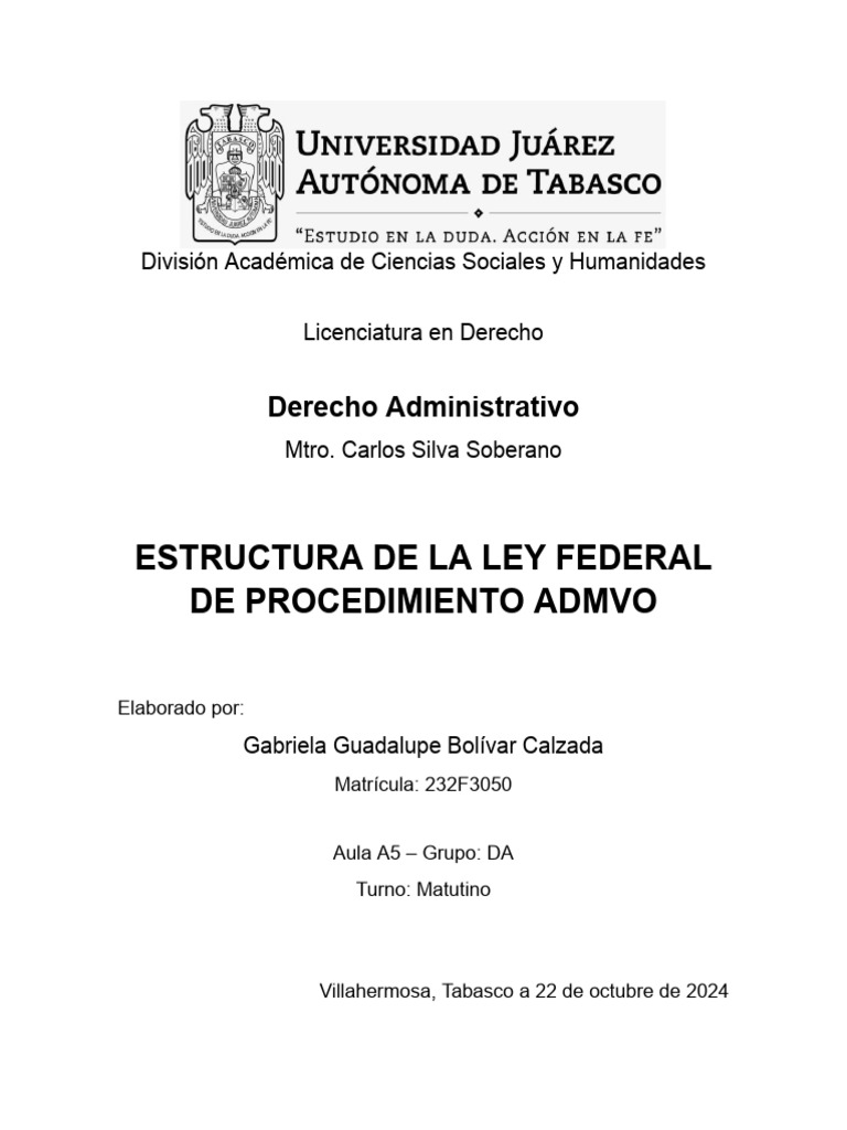 Estructura de La Ley Federal de Procedimiento Administrativo | PDF | Multa (pena) | Justicia