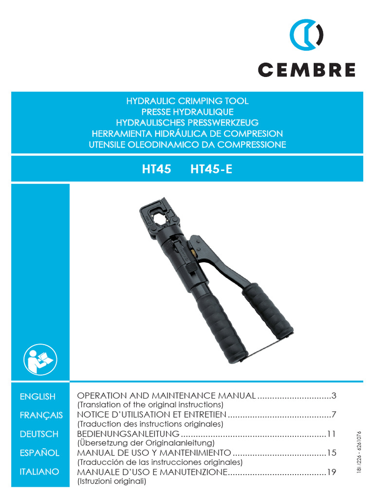 HT45-E Hydraulic Crimping Tool | PDF | Electrical Connector | Pump