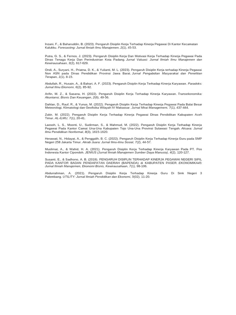 Dapus Disiplin Kinerja | PDF