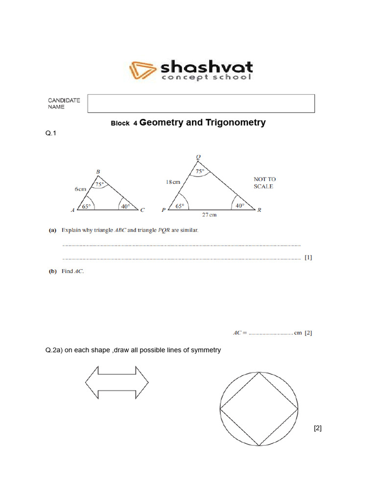 Geometry & Trigonometry Exercises | PDF