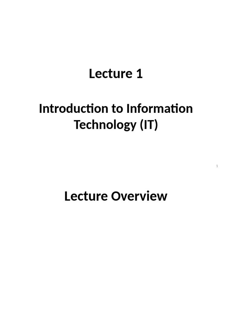UCI 101 Lecture 1 Introduction-1-1 | PDF | Automation | Information