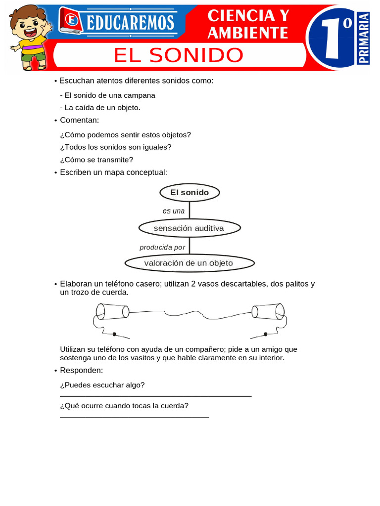 El Sonido para Primer Grado de Primaria | PDF