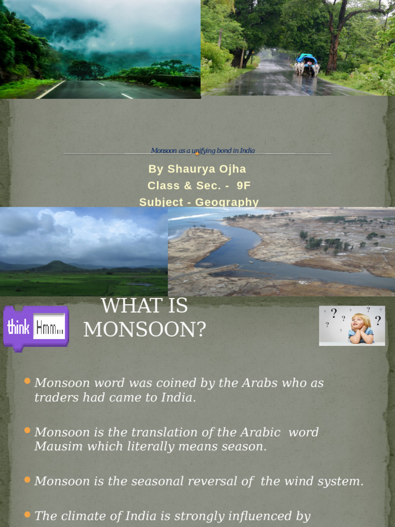 Monsoon in India Shaurya Ojha 9-f | PDF | Monsoon | Rain