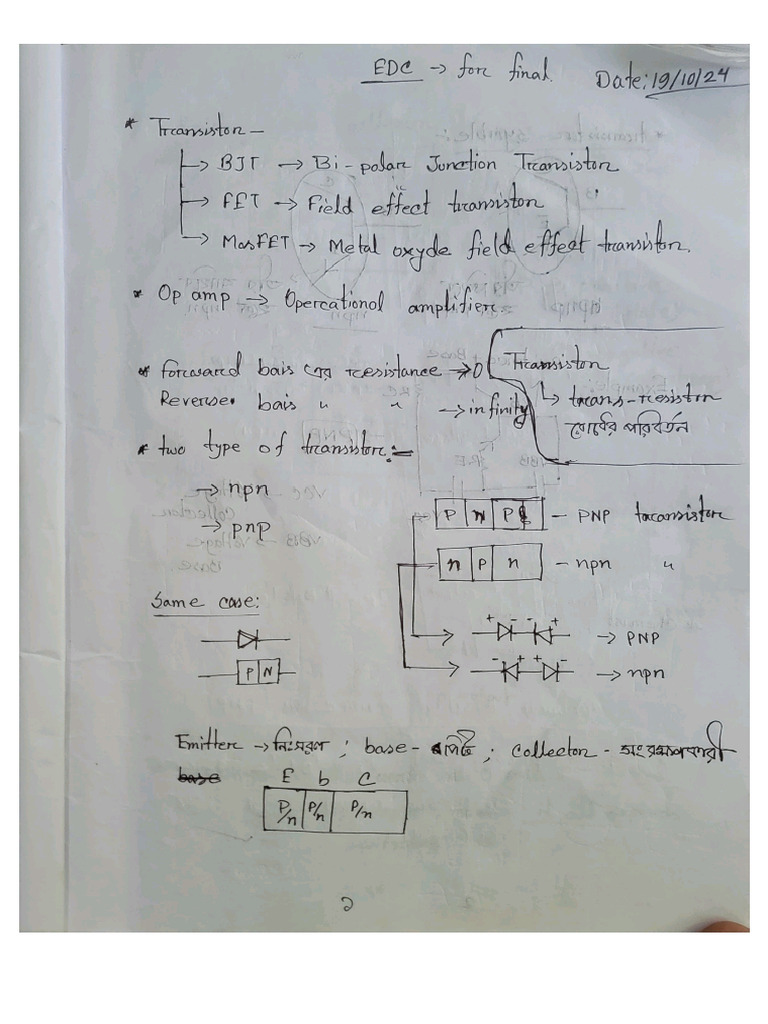 Electronic Devices and Circuits Class Note | PDF