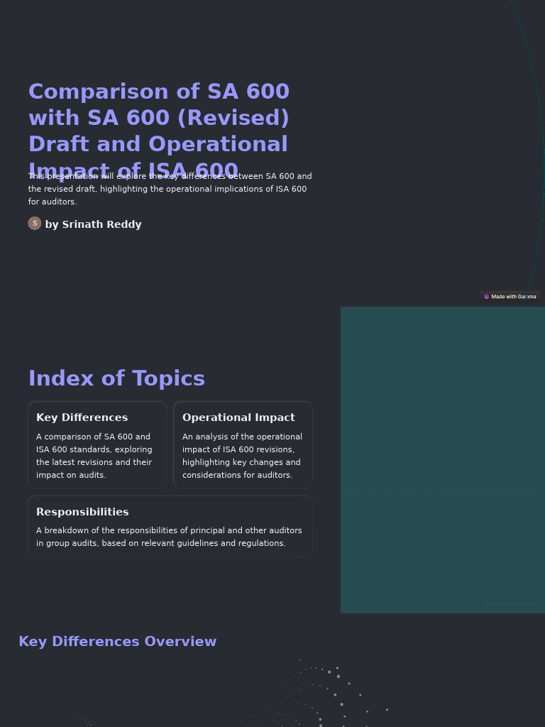 SA 600 vs. Revised ISA 600 Overview | PDF | Audit | Auditor's Report