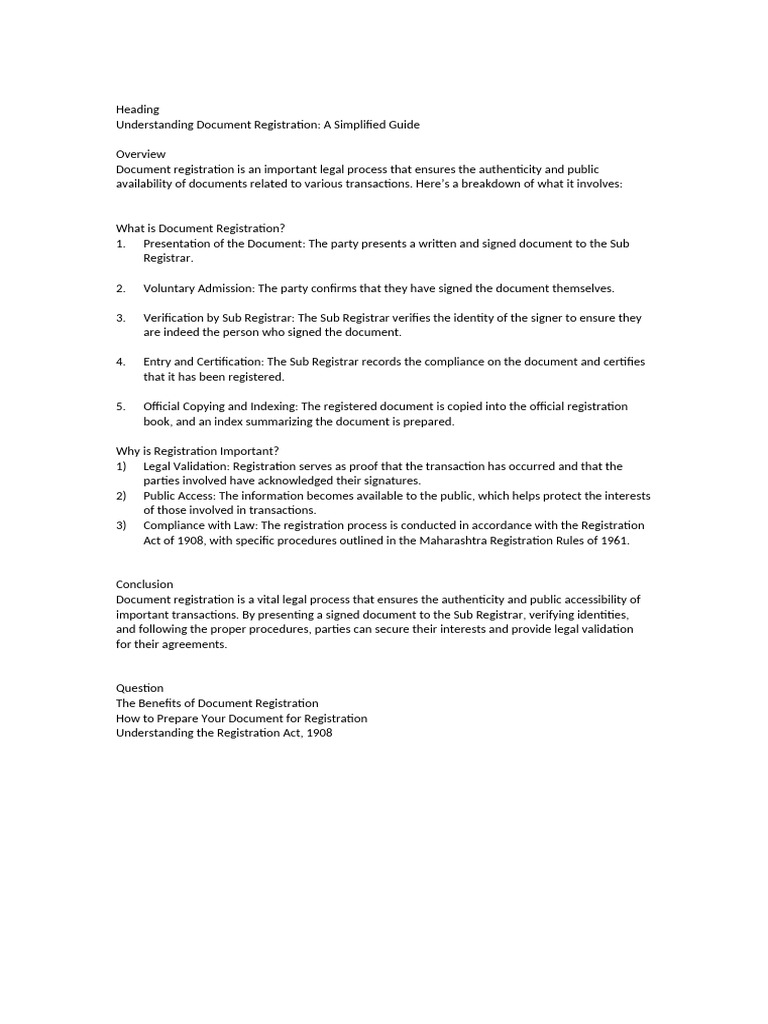 Document Registration Guide | PDF