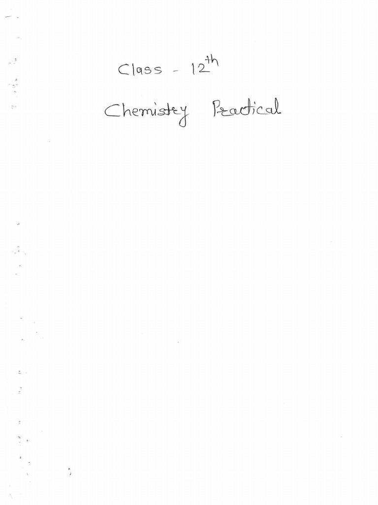 12 Chemistry Practical 2024-25 | PDF
