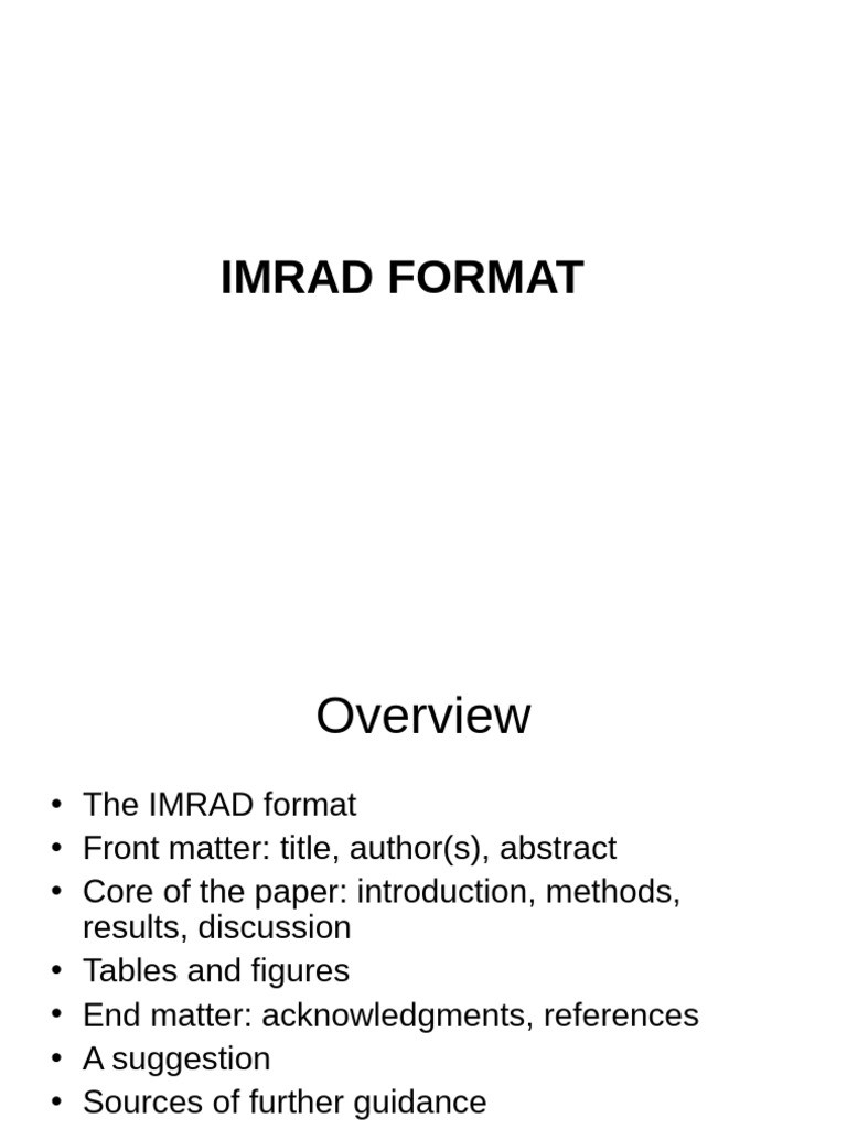 Imrad Format | PDF | Science | Written Communication