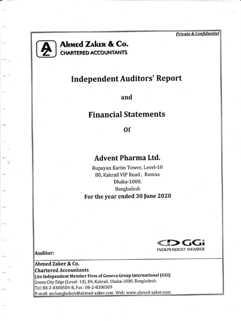 Advent Financial Statement 2019-20 | PDF | Audit | Financial Statement