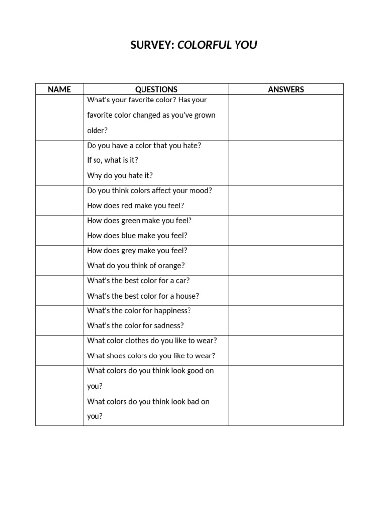 Survey - Color | PDF