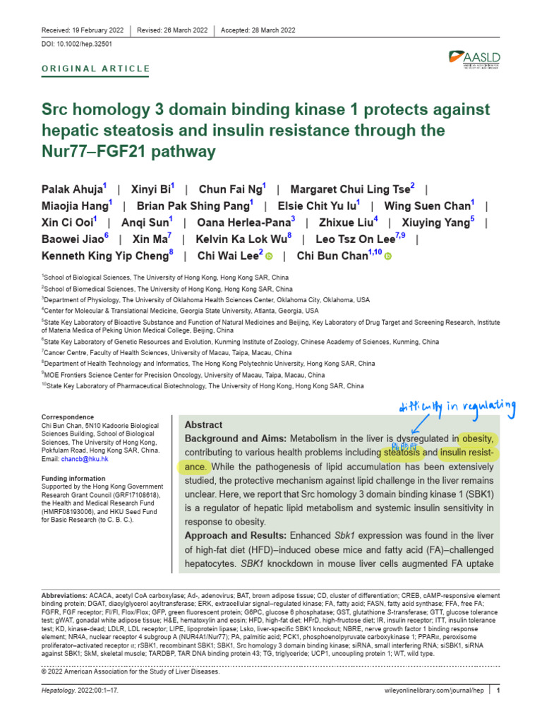 2022SBK1-FGF21 | PDF | Insulin | Life Sciences