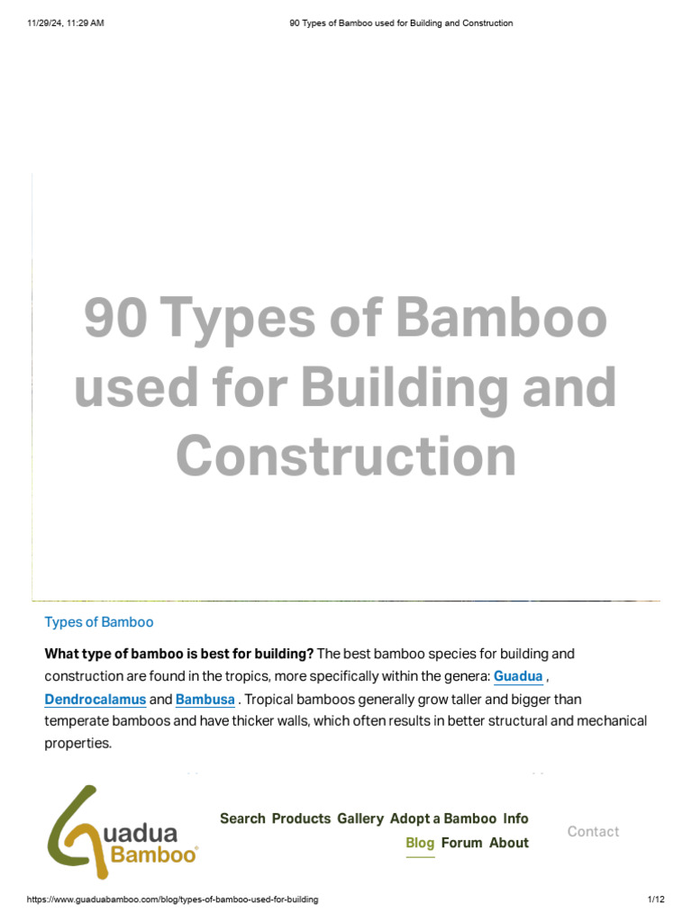 Best Bamboo Species for Construction | PDF | Bamboo | Lumber
