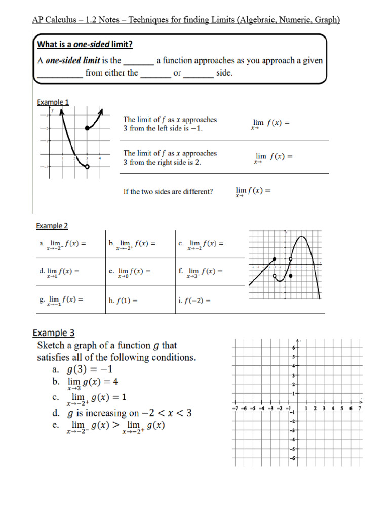 AP Calculus: Techniques for Finding Limits | PDF