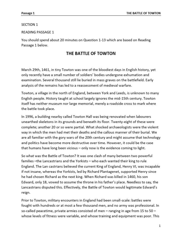 Battle of Towton: Medieval Warfare Insights | PDF | Military