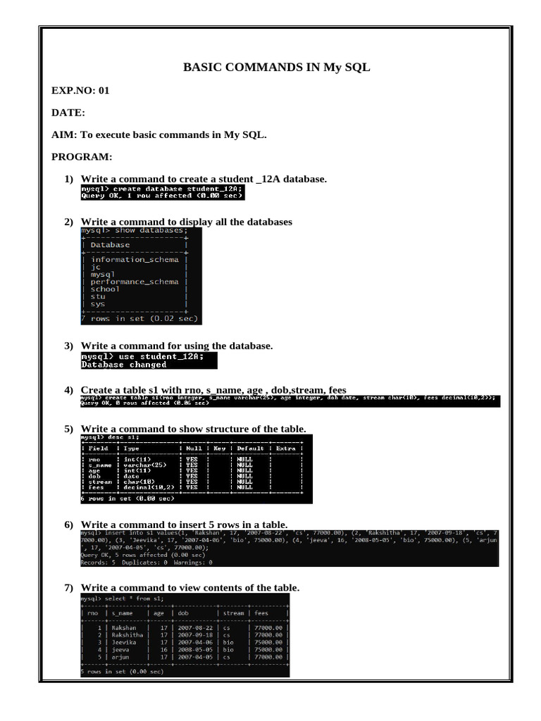 MySQL record pt 1 | PDF
