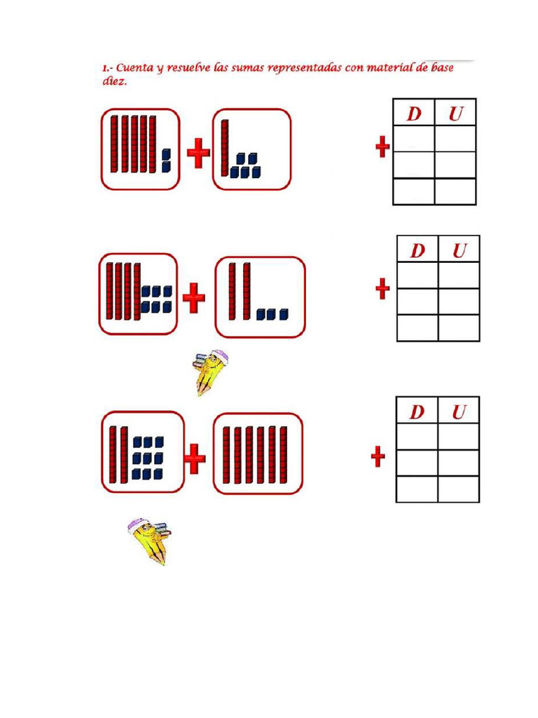SUMAS CON MATERIAL BASE 10 | PDF