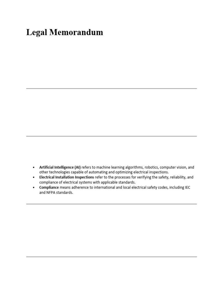 Applying The Concepts of AI To Electrical Installation Inspection (Legal Memorandum) | PDF ...