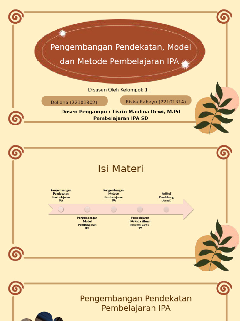 Pengembangan Pendekatan, Model Dan Metode Pembelajaran IPA | PDF