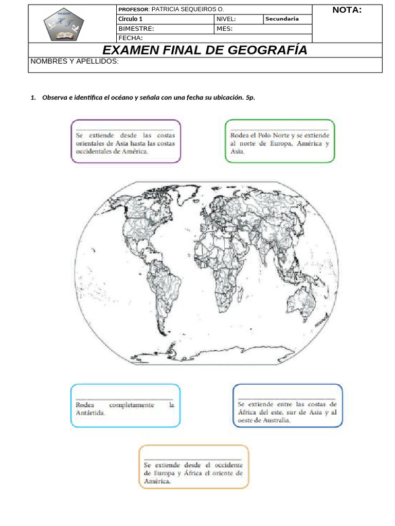 Examen Geografia | PDF