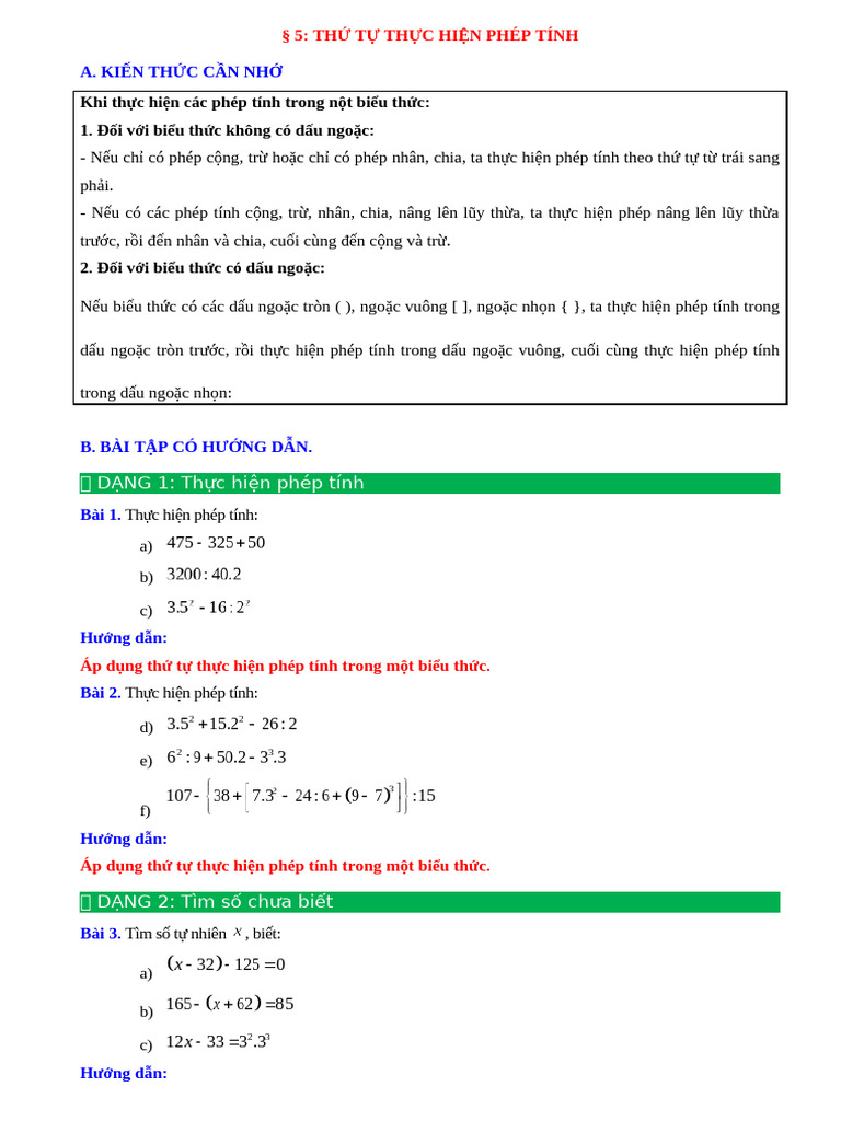 Bai 5 - Chuong 1 - GV5 - Thaicongtoan - THCS@ | PDF