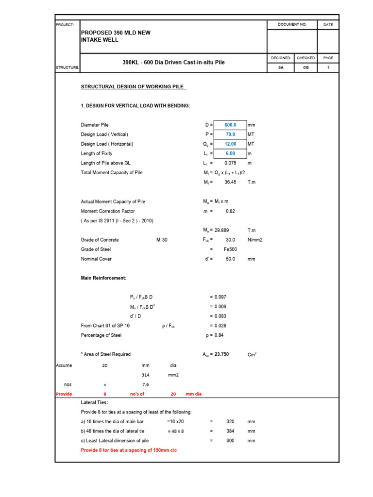 Pile Design Calculation | PDF | Deep Foundation | Structural Engineering