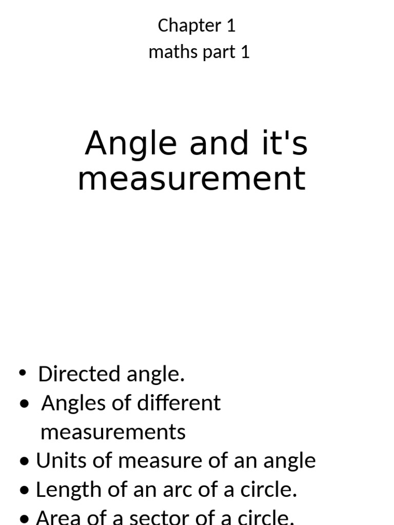 Angle and It's Measurement | PDF | Angle | Circle