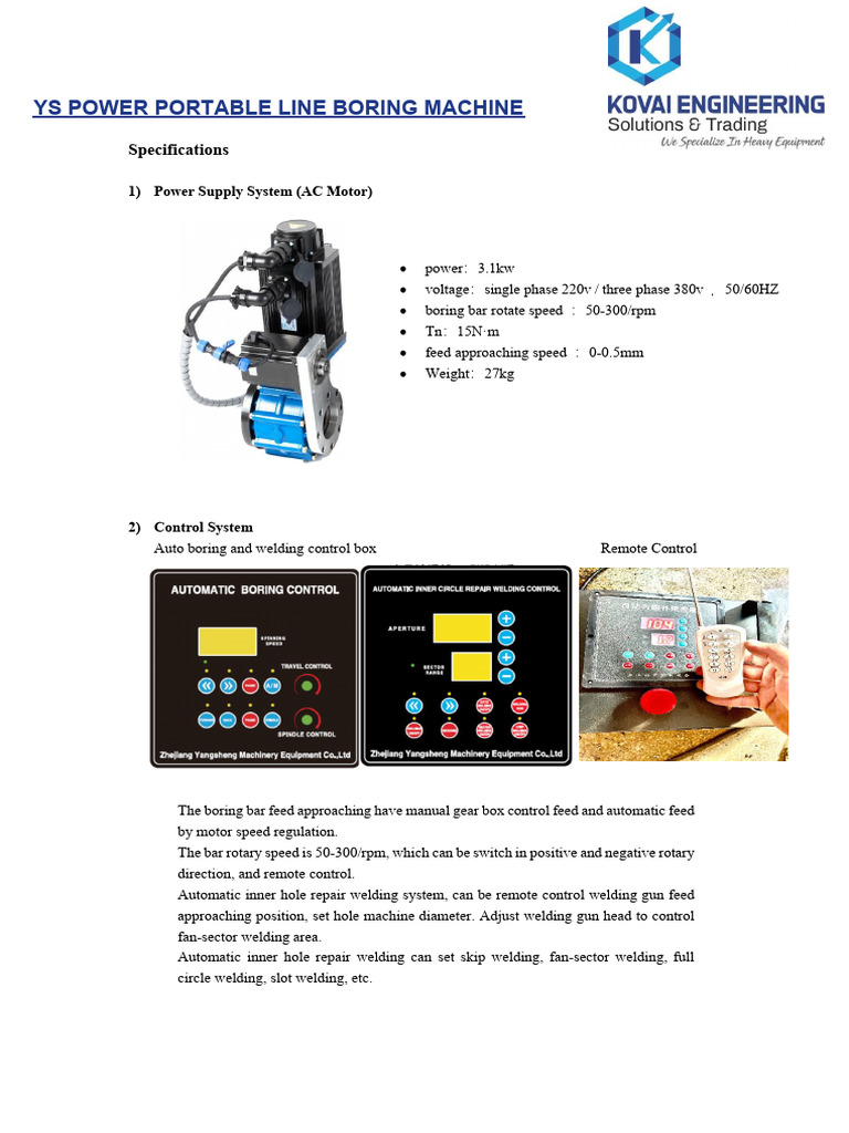 Portable Line Boring & Welding Machine | PDF | Welding | Construction